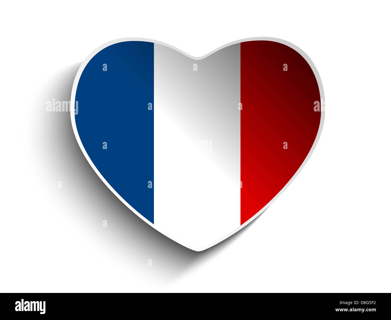 Vector - France Flag Heart Paper Sticker Stock Photo - Alamy