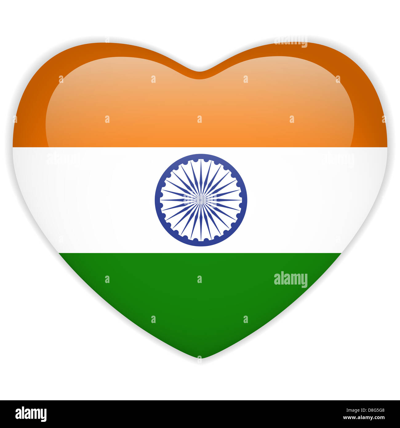 Vector - India Flag Heart Glossy Button Stock Photo - Alamy
