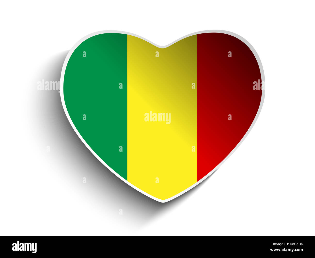 Vector - Mali Flag Heart Paper Sticker Stock Photo - Alamy