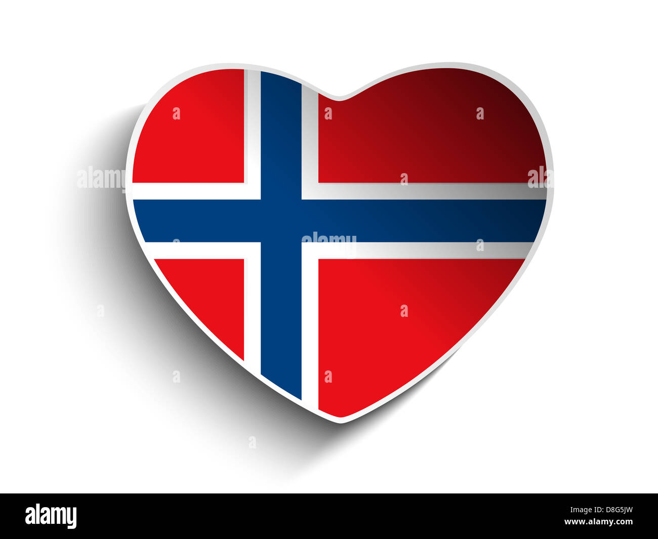 Vector - Norway Flag Heart Paper Sticker Stock Photo - Alamy