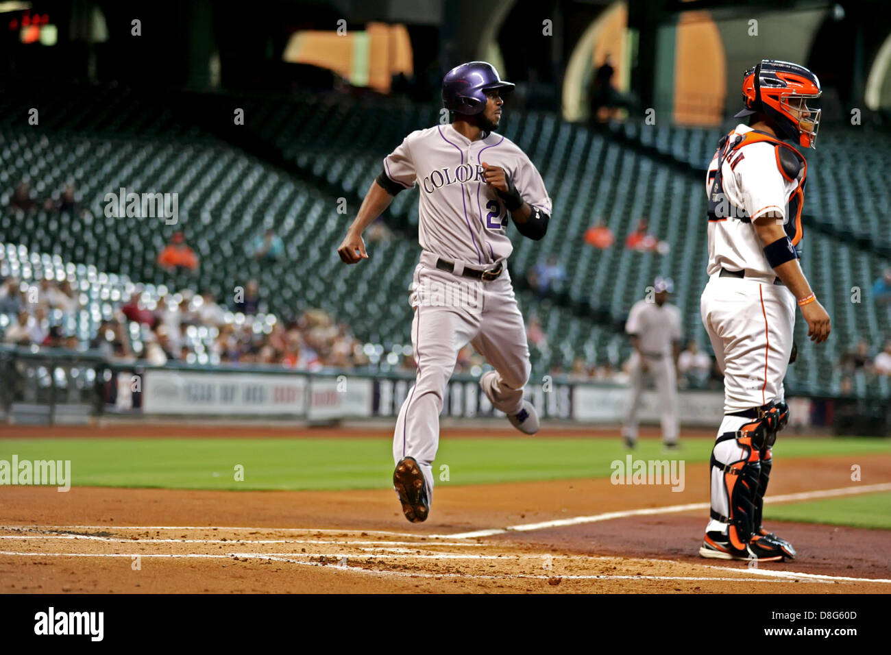 Houston, Texas, USA. May 28, 2013. Colorado Rockies center fielder ...