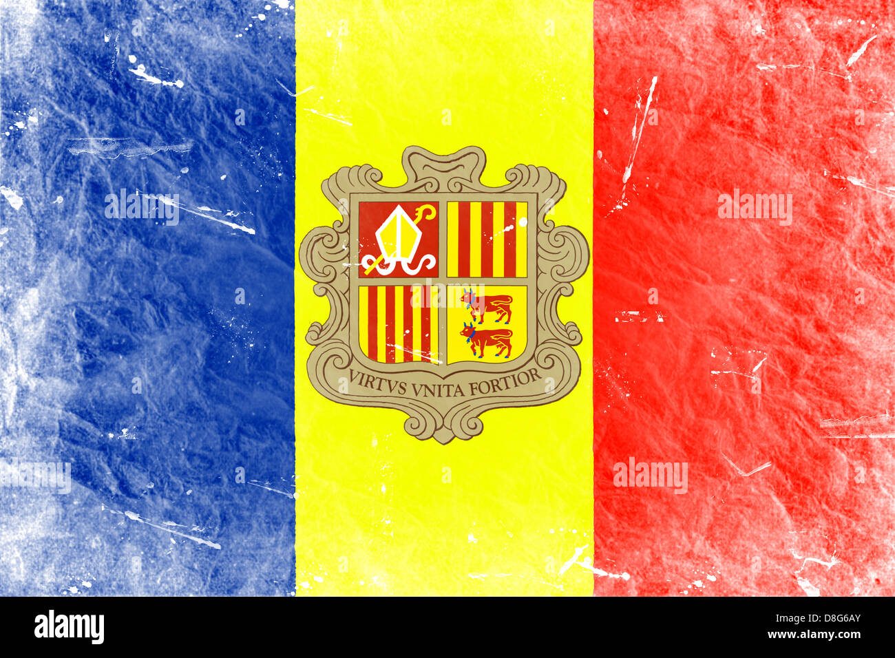 The Andorran flag Stock Photo - Alamy