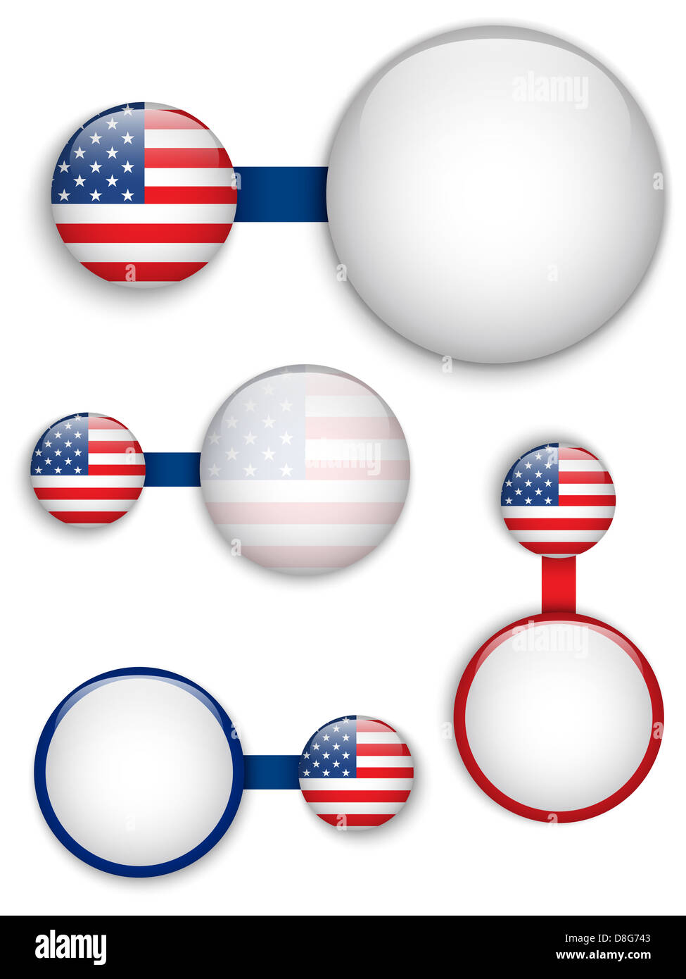 Set american usa flag banners hi-res stock photography and images - Alamy