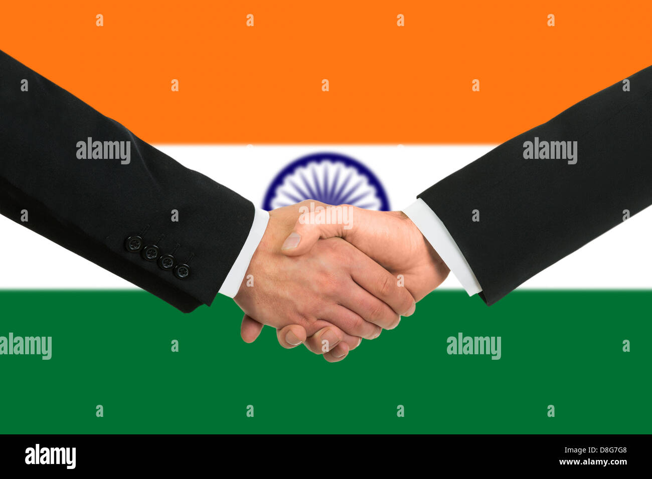 India flag handshake hi-res stock photography and images - Alamy
