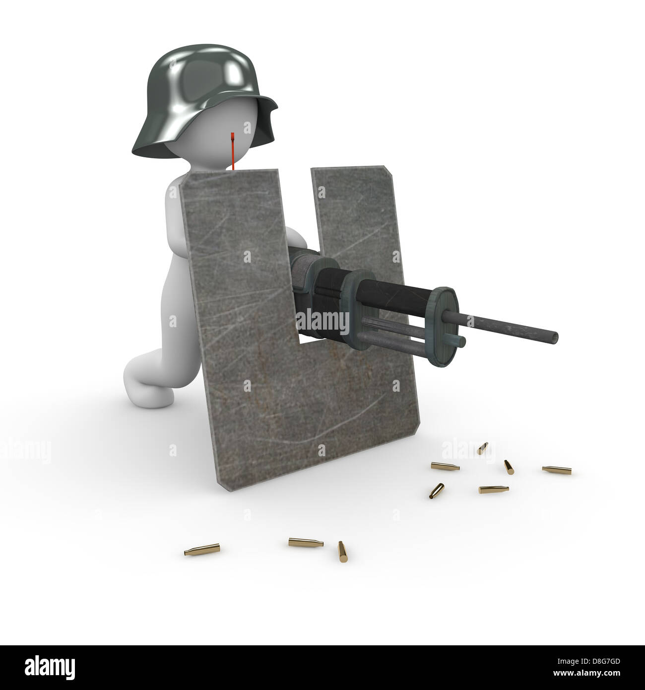 A soldier with a machine gun shoots around him Stock Photo - Alamy