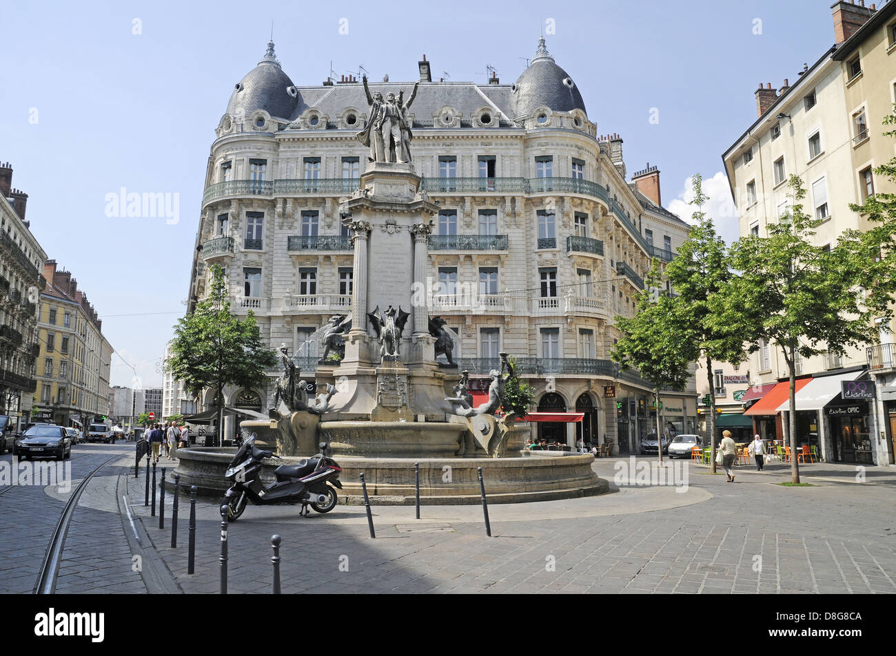 Place Notre Dame square Stock Photo - Alamy
