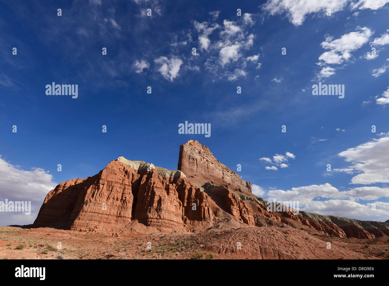 Wild Horse Butte, a rock formation in the desert of Southern Utah Stock ...