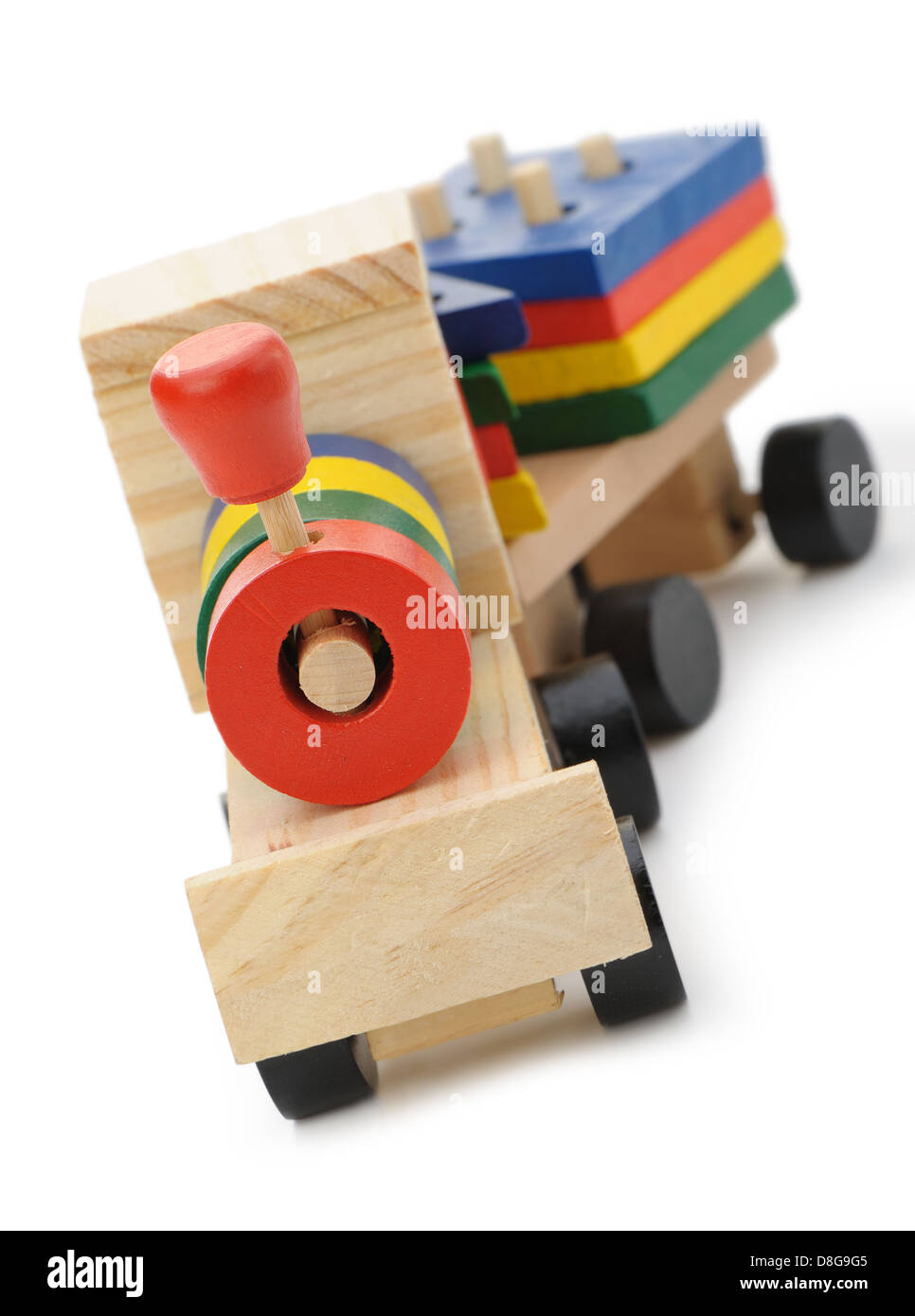 Children's wooden steam locomotive a toy Stock Photo - Alamy