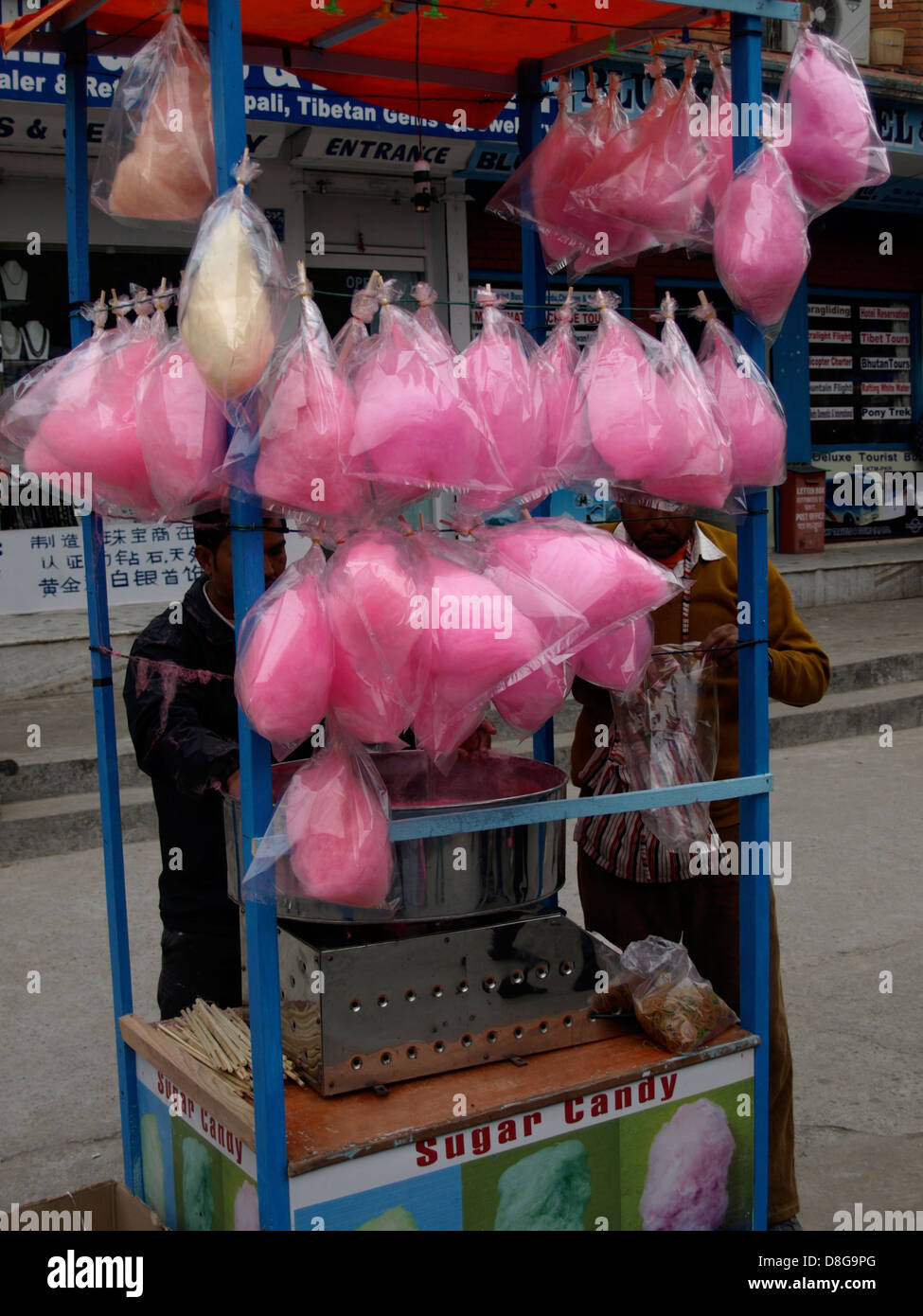 cotton candy vendor in Nepal Stock Photo - Alamy