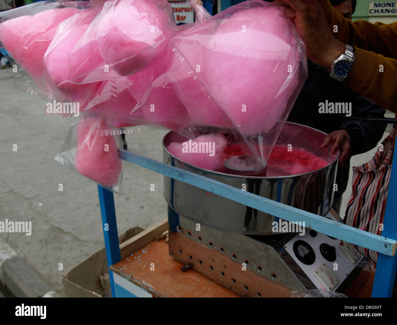 cotton candy vendor in Nepal Stock Photo - Alamy