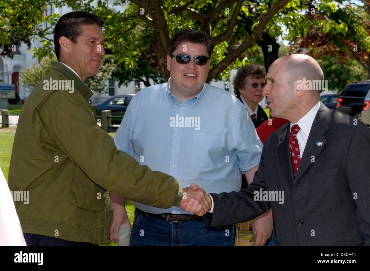 Gabriel Gomez, Massachusetts Republican Senate candidate, shakes hands ...