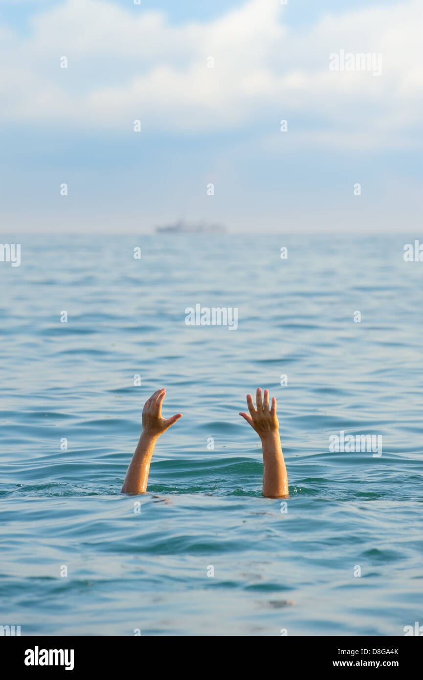The drowning man Stock Photo - Alamy