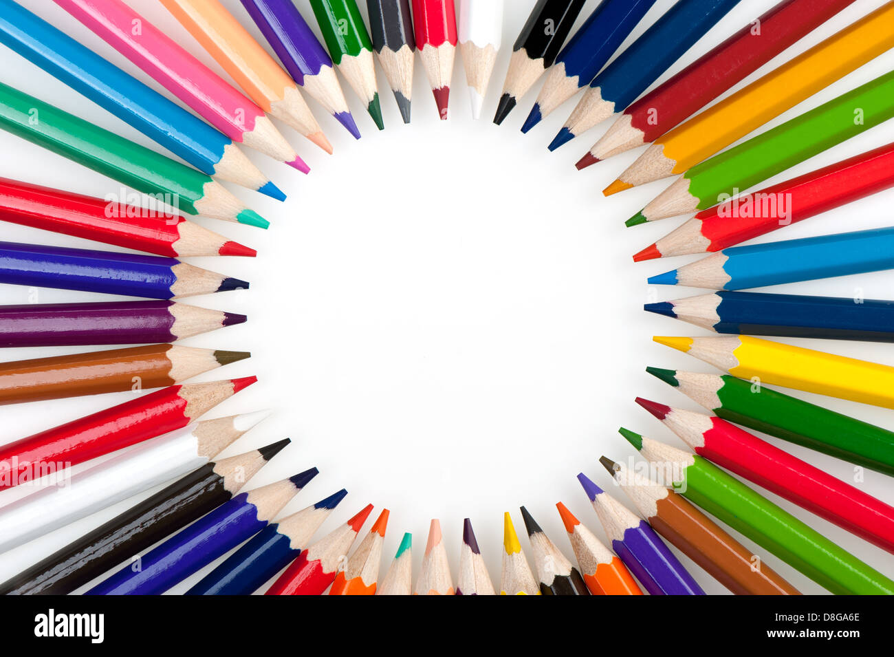 Circle from color pencils Stock Photo - Alamy