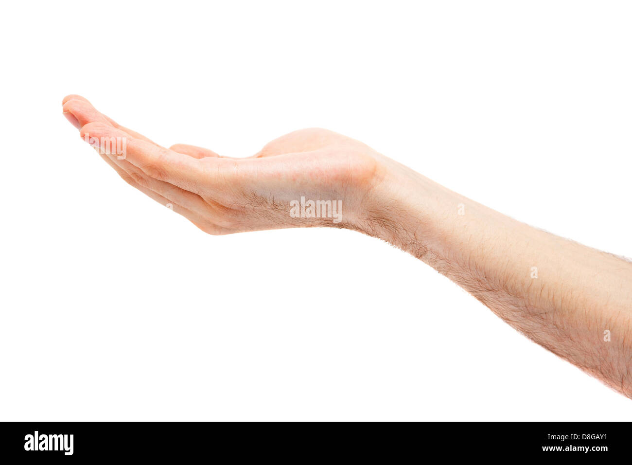 Hands of a caucasian man hold object, isolated on white Stock Photo - Alamy