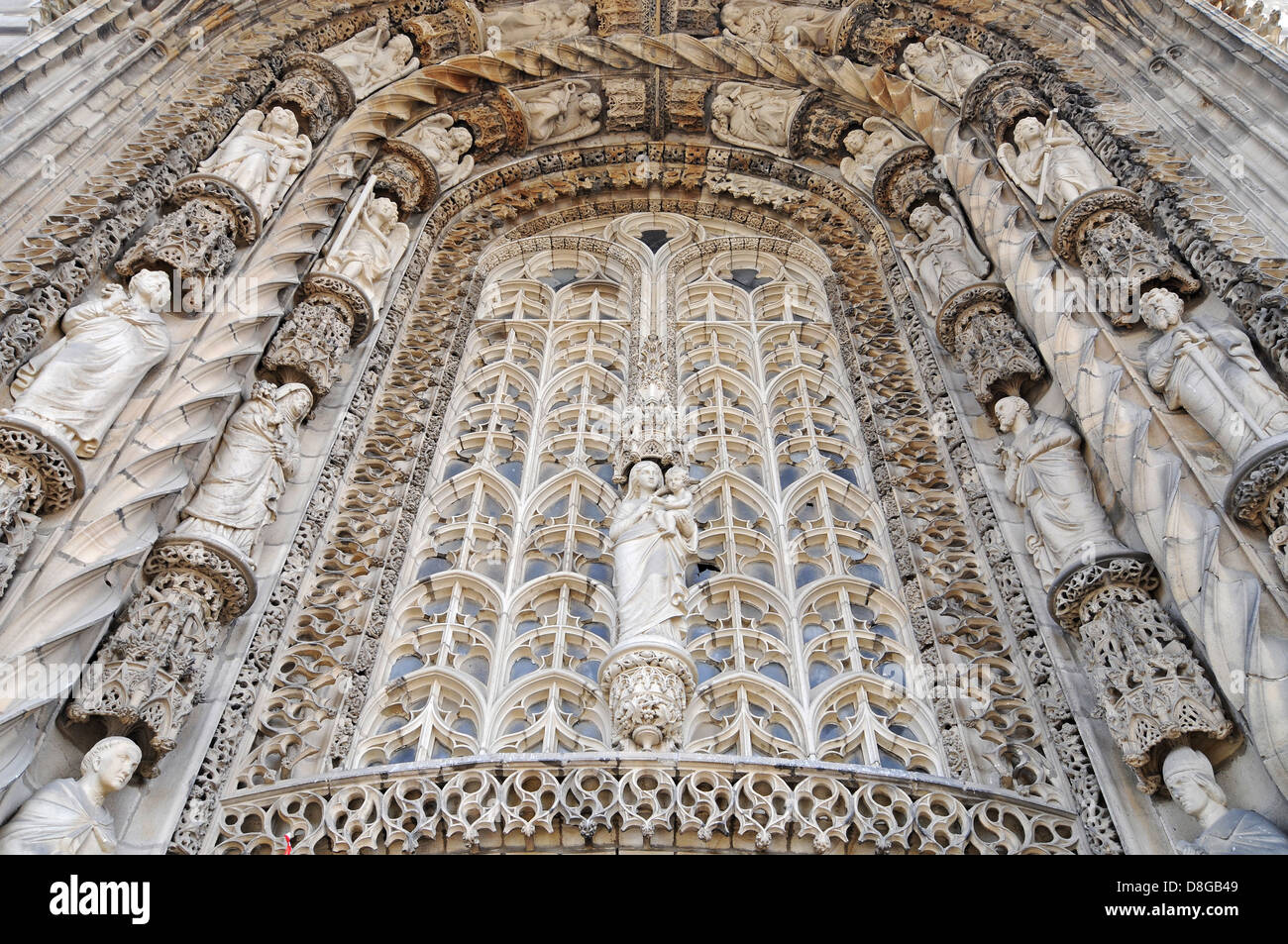 Figures and decorations of the portal hi-res stock photography and ...