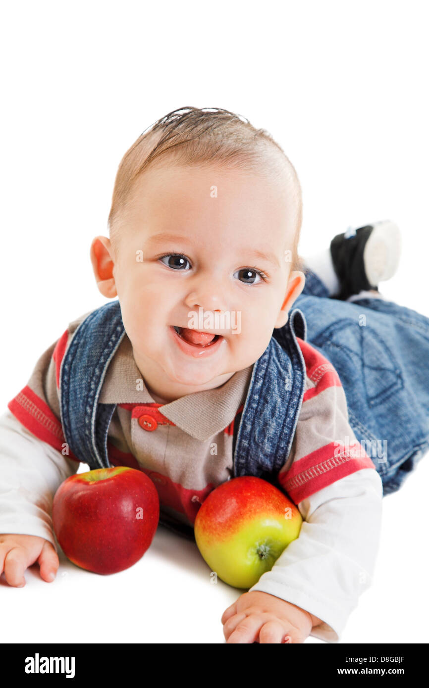 boy with apple Stock Photo - Alamy