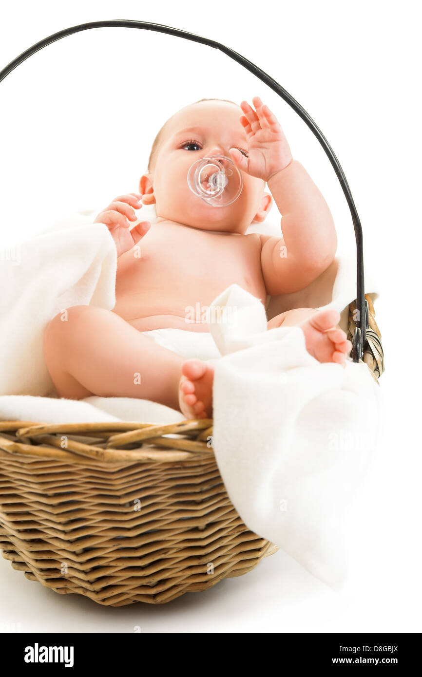 boy in basket Stock Photo - Alamy