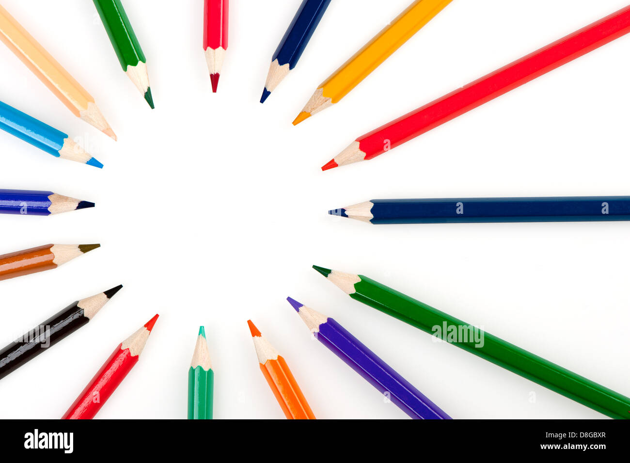 Circle from color pencils Stock Photo - Alamy