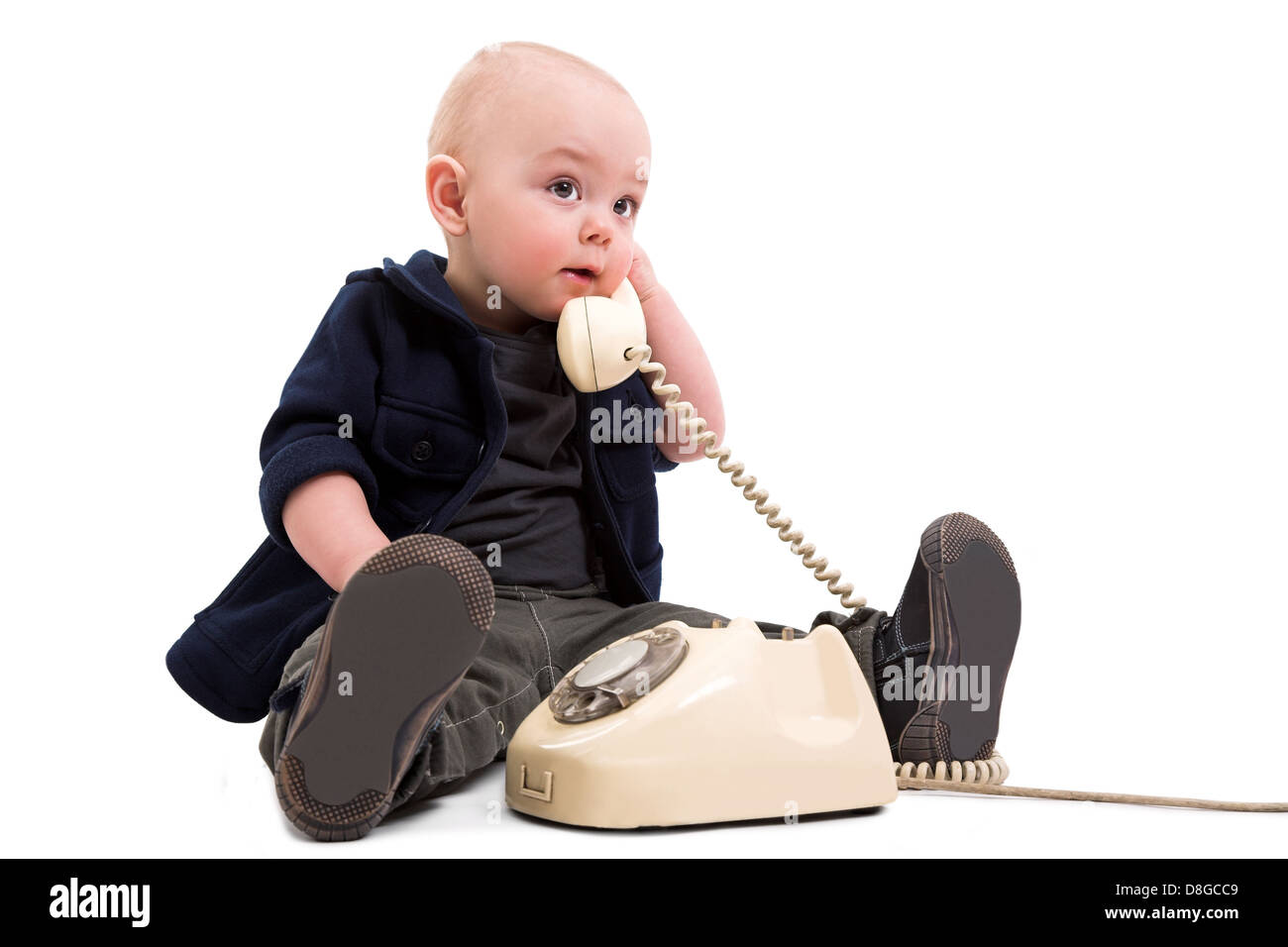 boy with old phone Stock Photo - Alamy