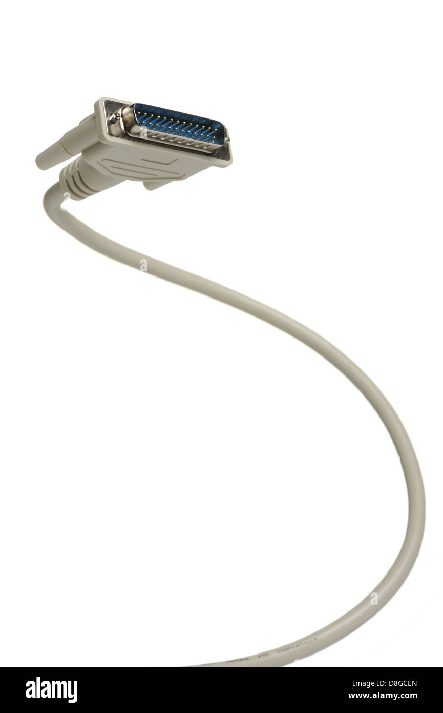 Computer cable LPT Stock Photo - Alamy