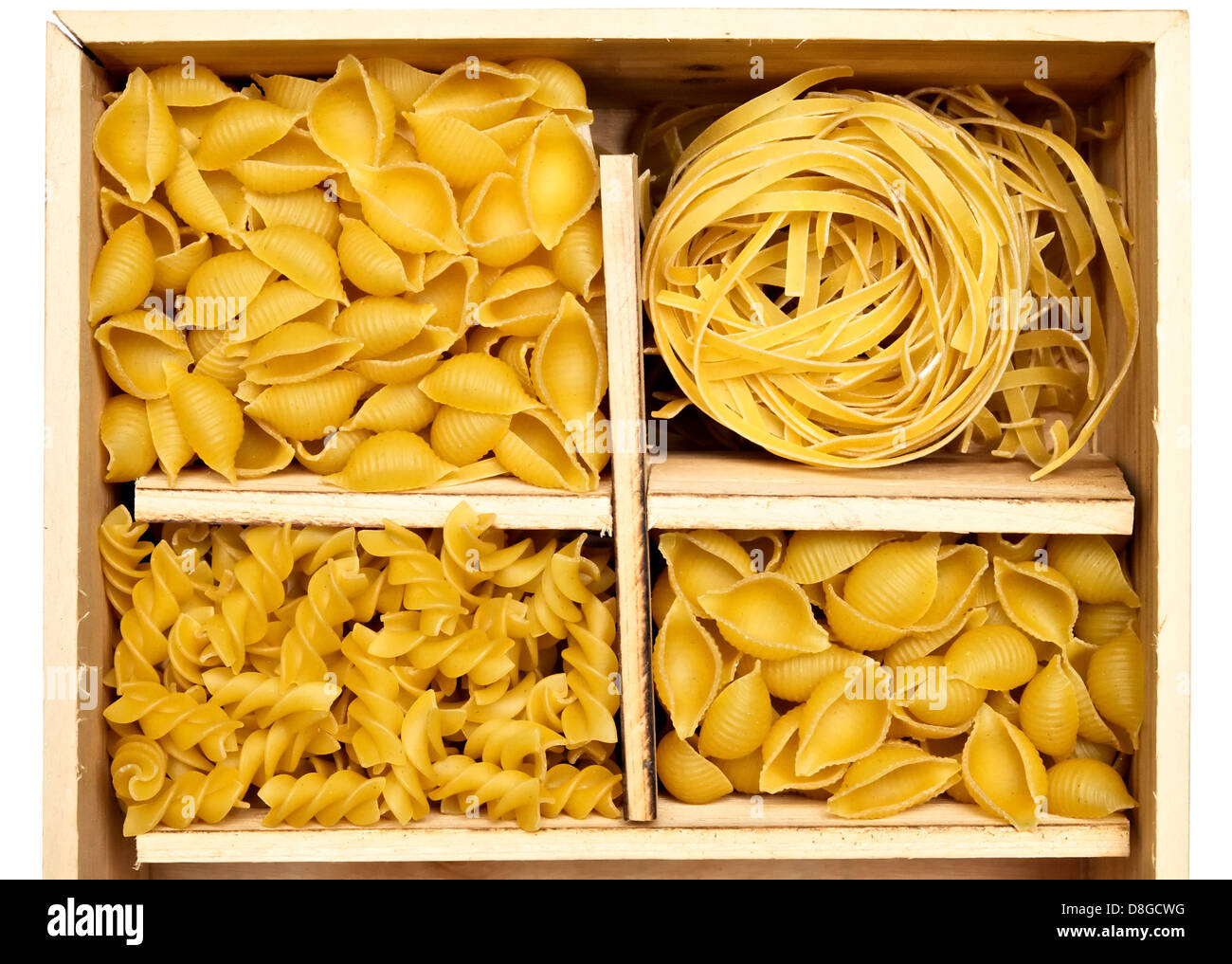 Set of four varieties of pasta Stock Photo - Alamy