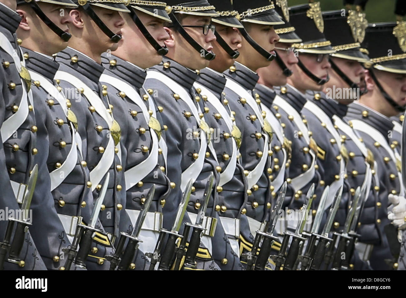 US Army Corps of Cadets march on the Plain during the annual Alumni ...