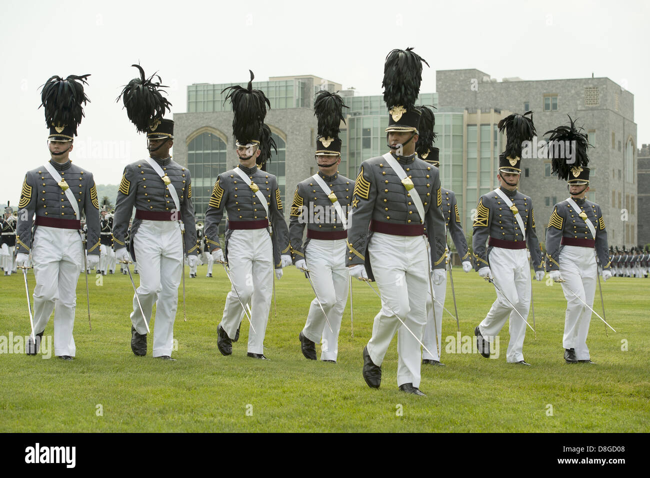 US Army Corps of Cadets march on the Plain during the annual Alumni ...