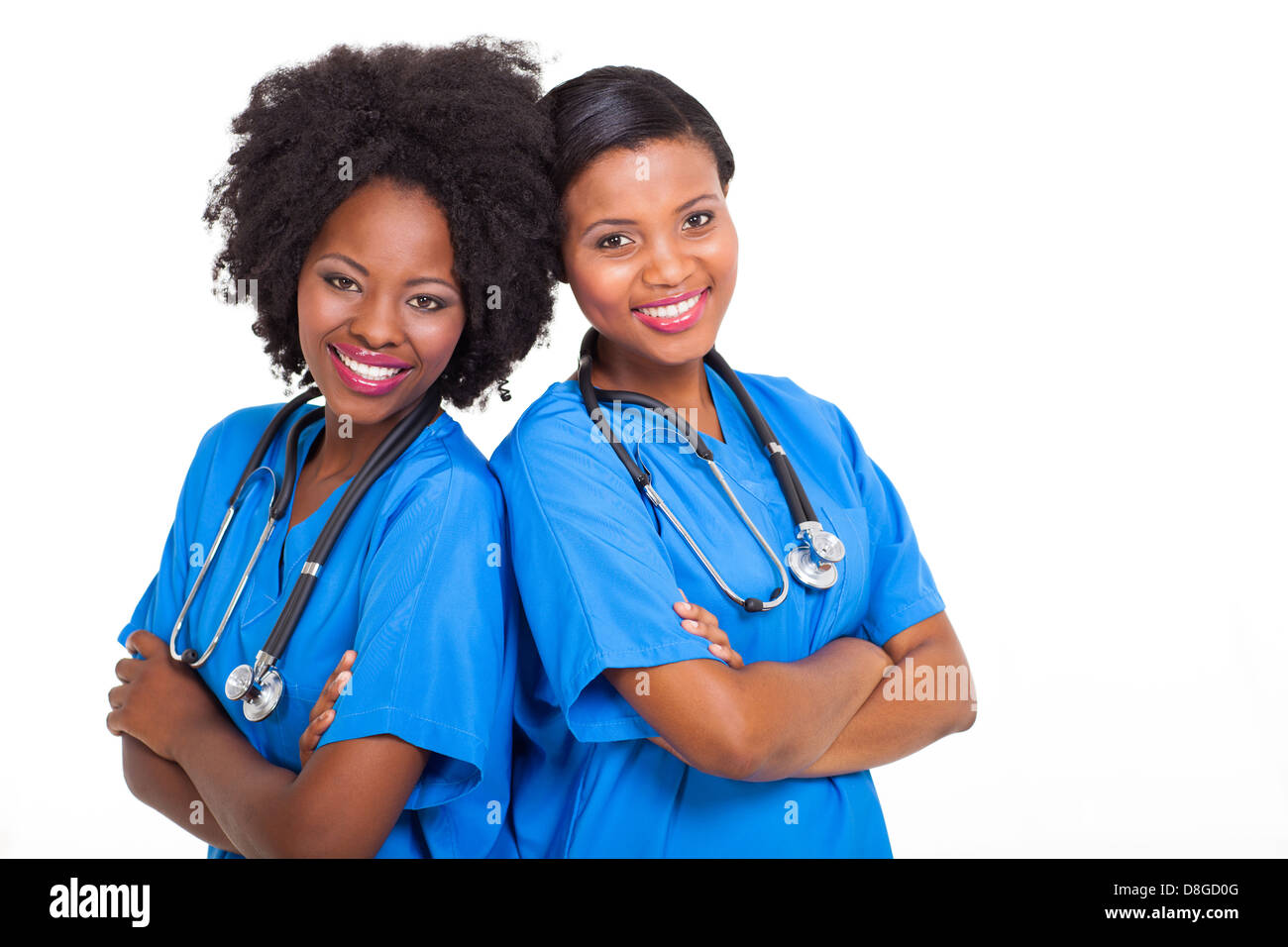 portrait of happy young African American nurses Stock Photo - Alamy