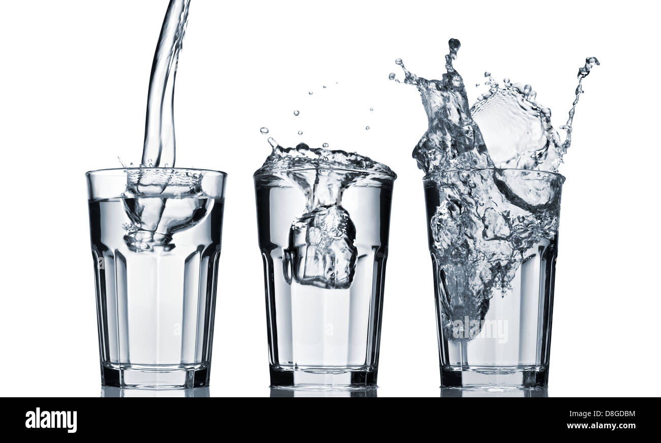 Water splash in faceted glass Stock Photo - Alamy