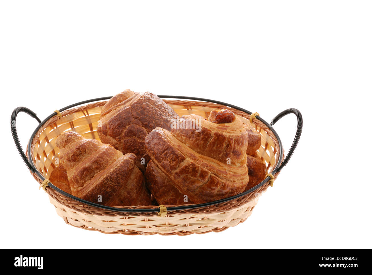 Croissant in basket Stock Photo - Alamy