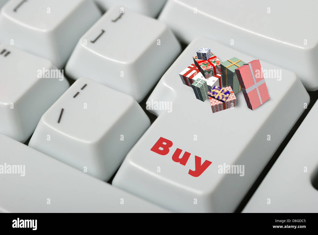 keyboard and present Stock Photo - Alamy