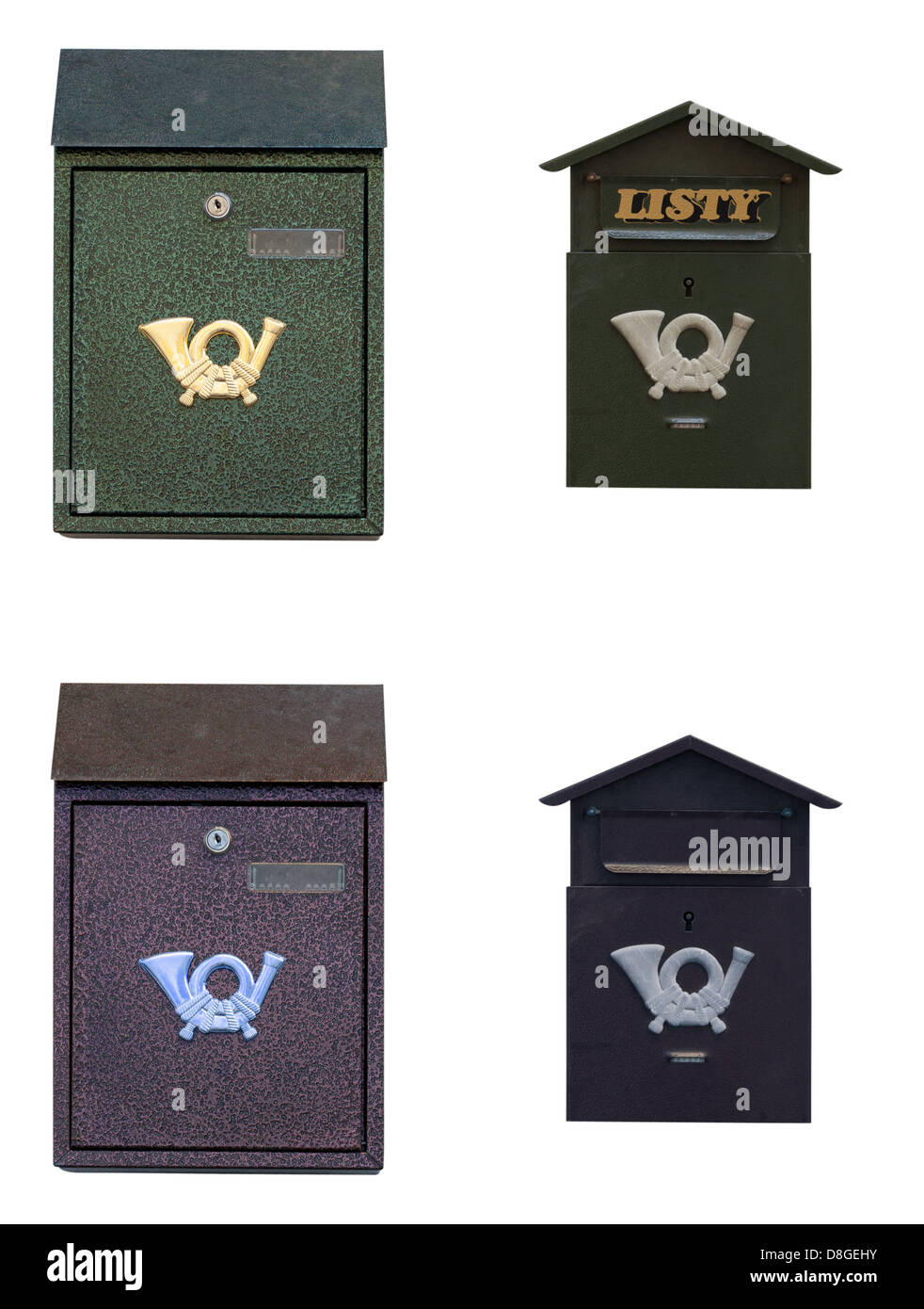 Set of old mail boxes Stock Photo - Alamy