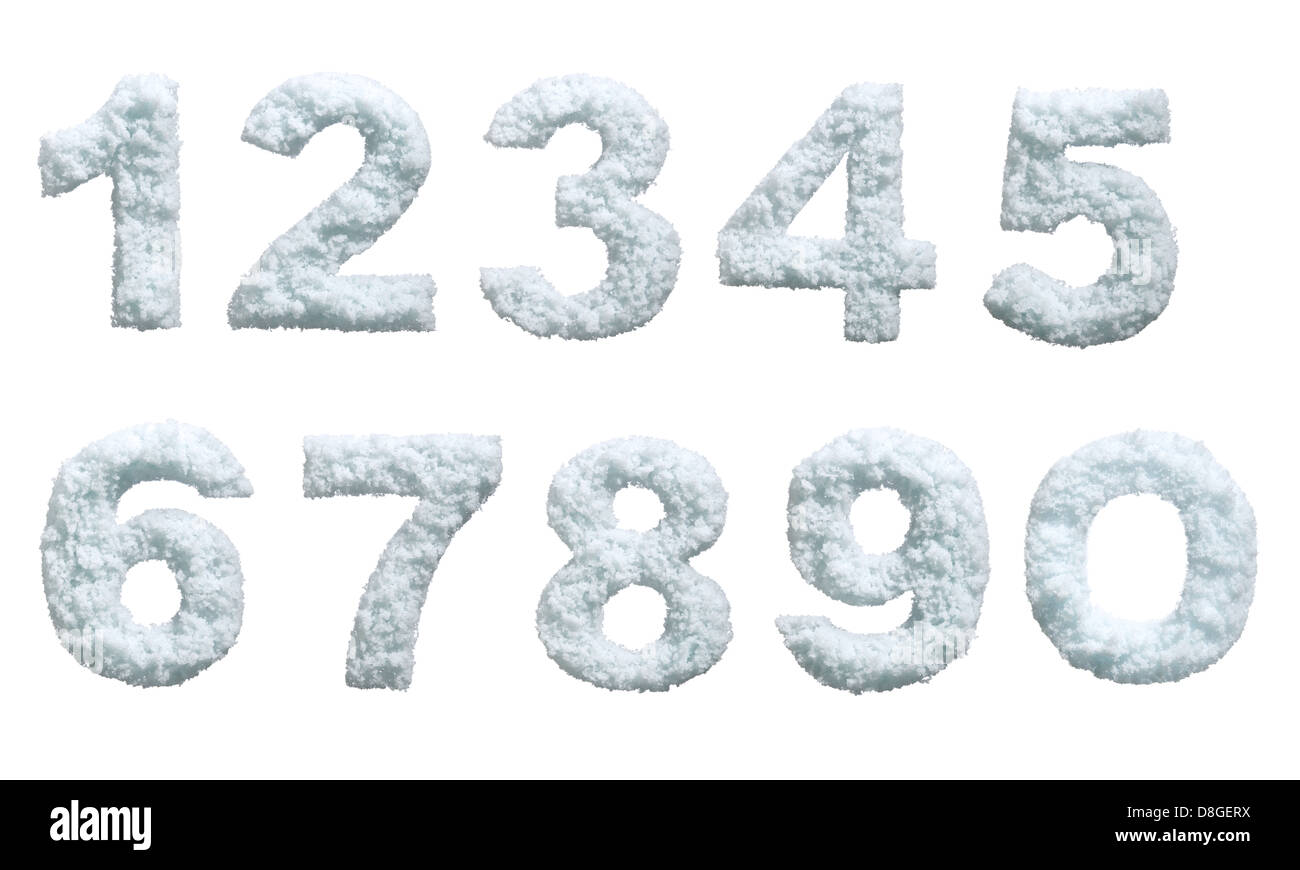 Snow styled number Stock Photo - Alamy