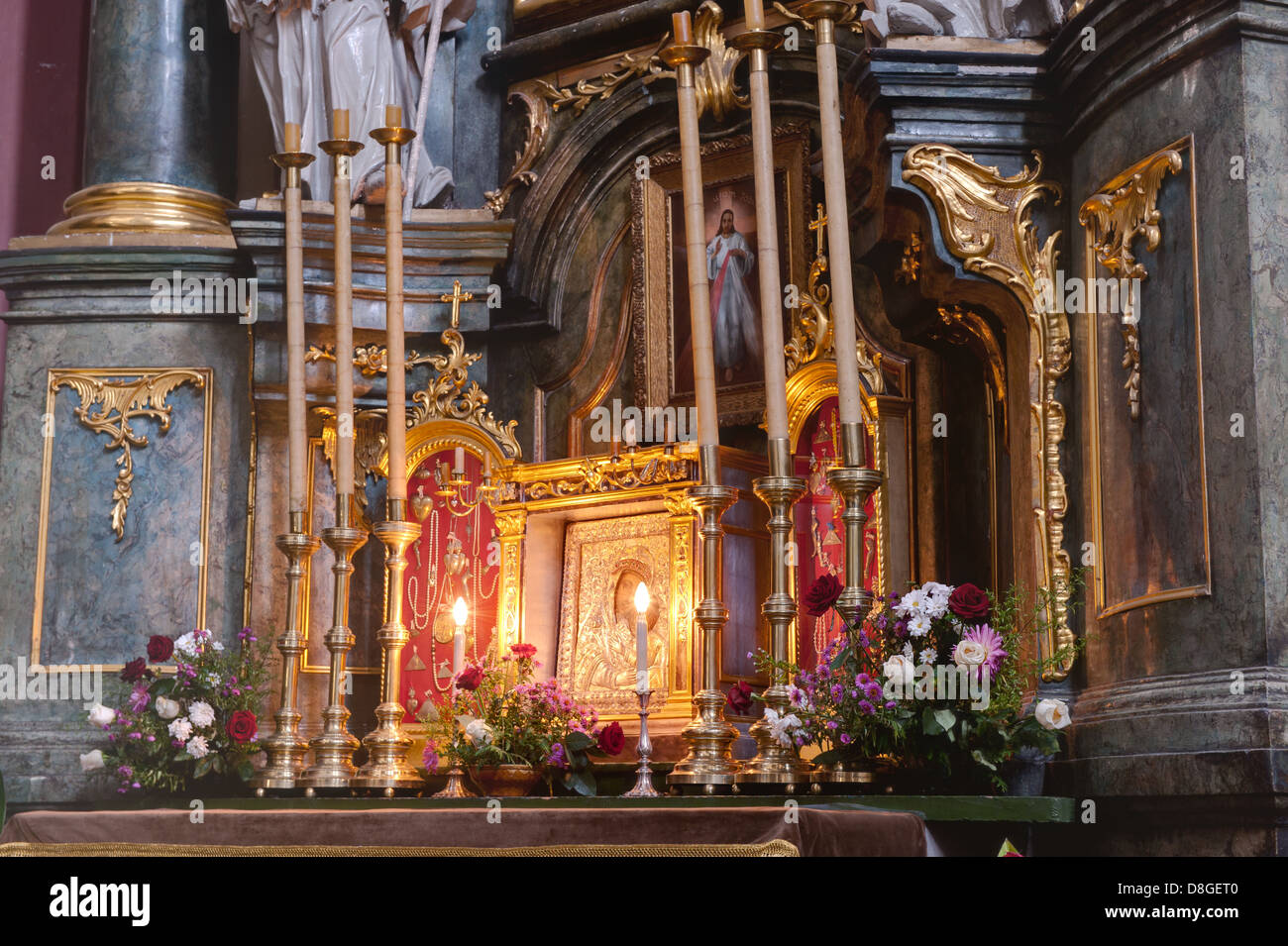 Interior of ancient church Stock Photo - Alamy