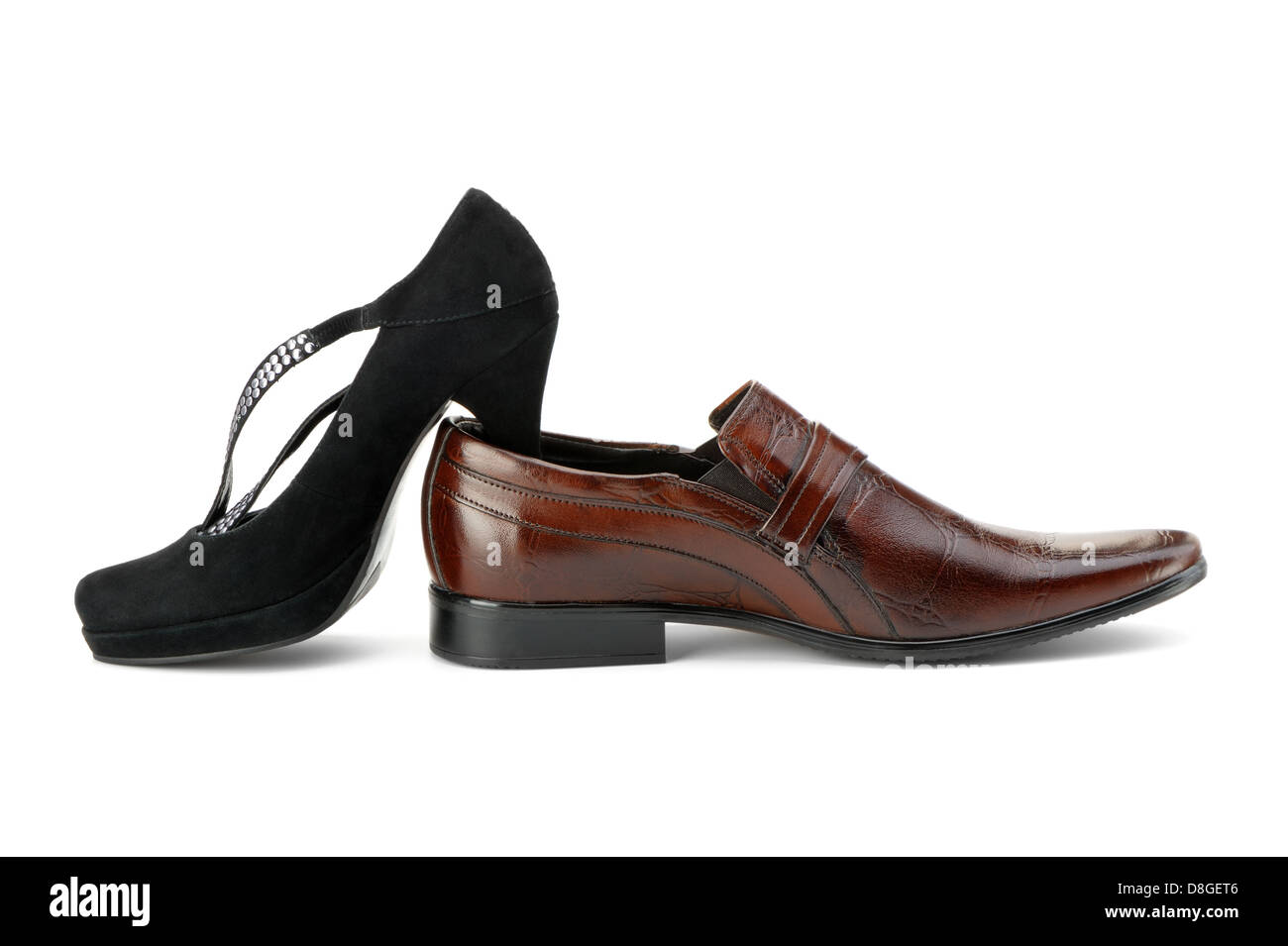 Female and man's shoe Stock Photo - Alamy