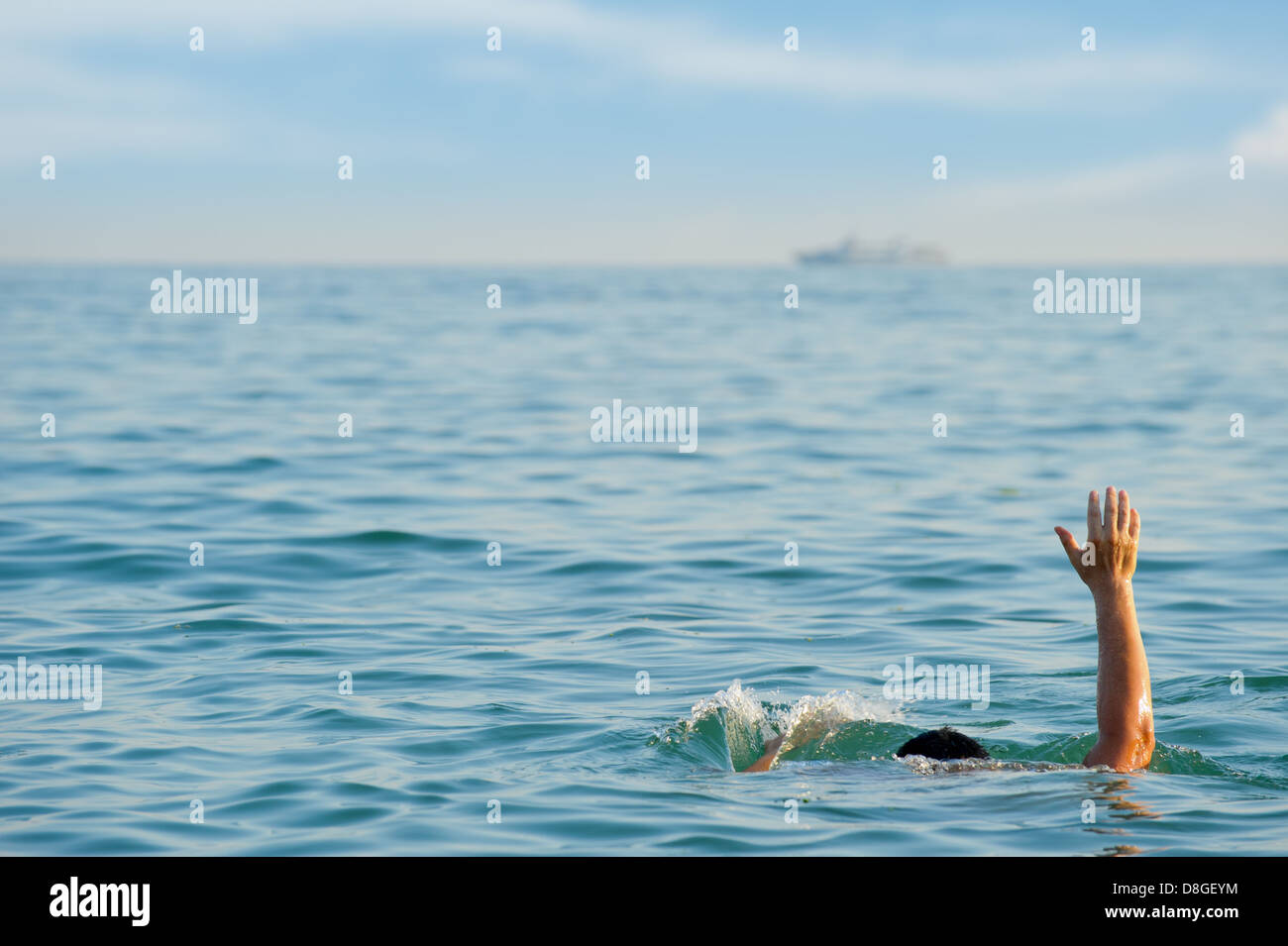 Man Sinking Underwater