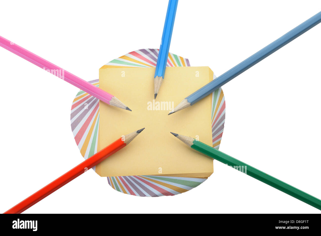 Set pencil on paper note Stock Photo - Alamy