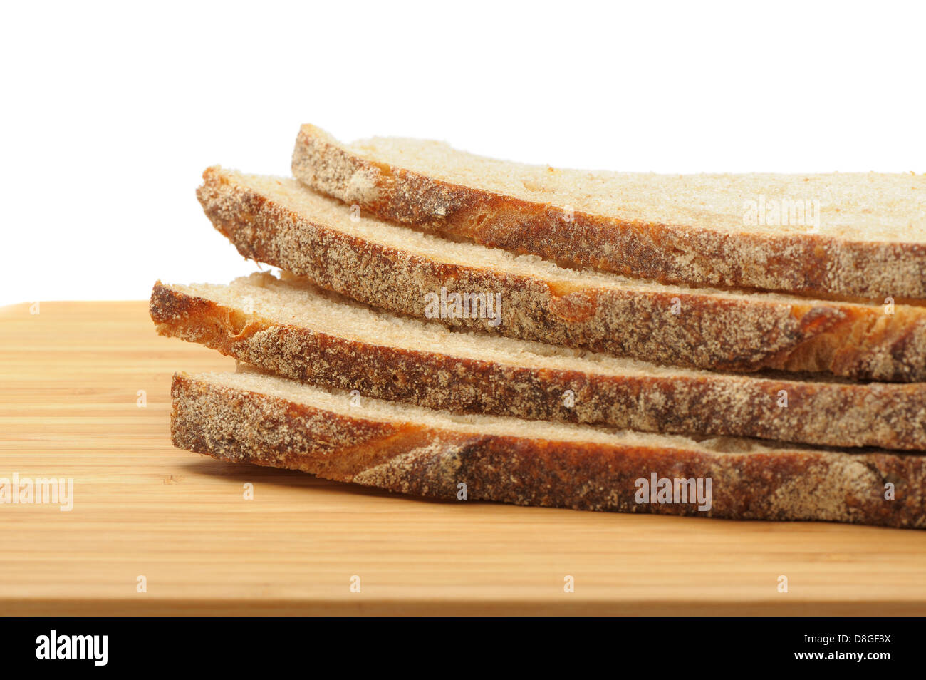 The cut bread on a chopping board Stock Photo - Alamy