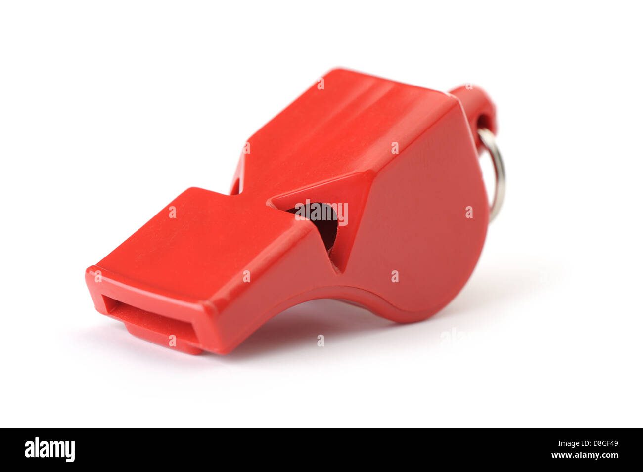 Sports whistle the plastic red Stock Photo - Alamy