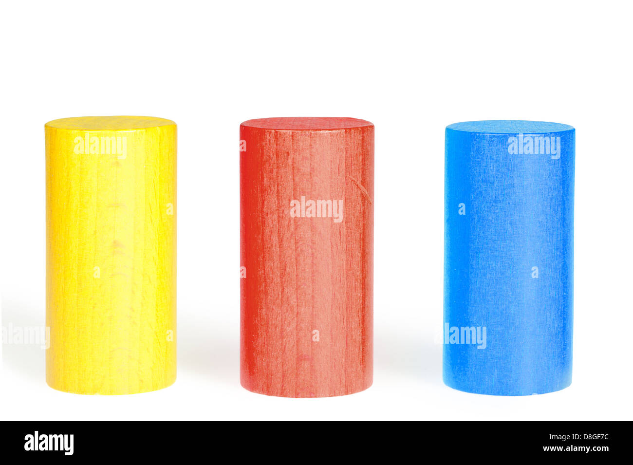Wooden colour cylinders Stock Photo - Alamy