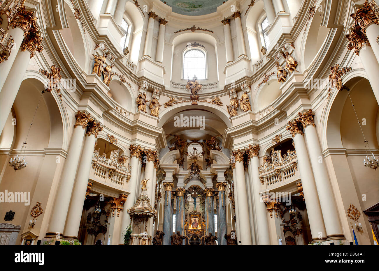 Interior of ancient church Stock Photo - Alamy