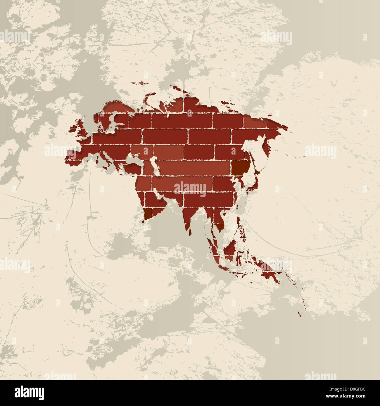 Asia wall map Stock Photo - Alamy