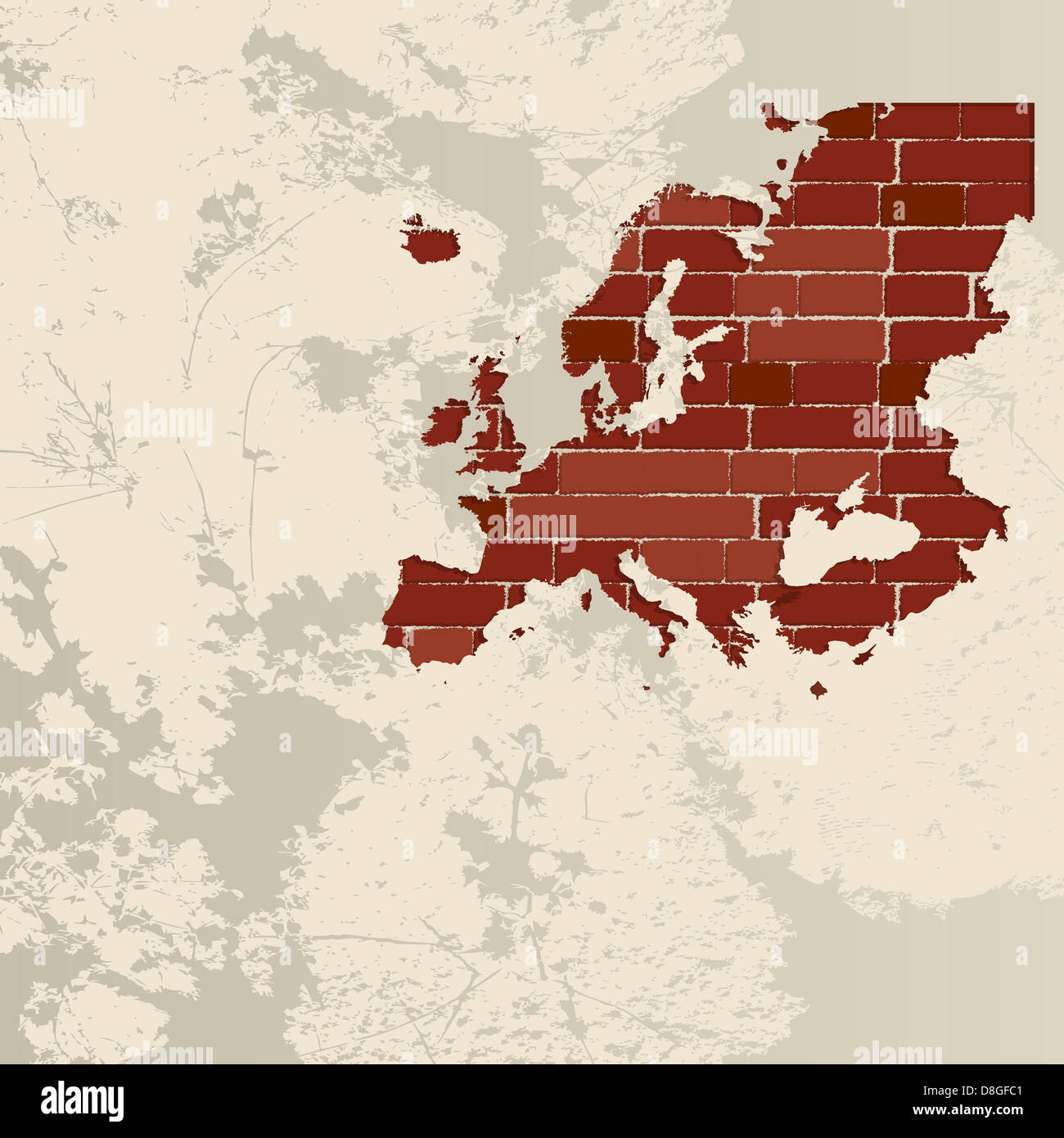 Europe wall map Stock Photo - Alamy