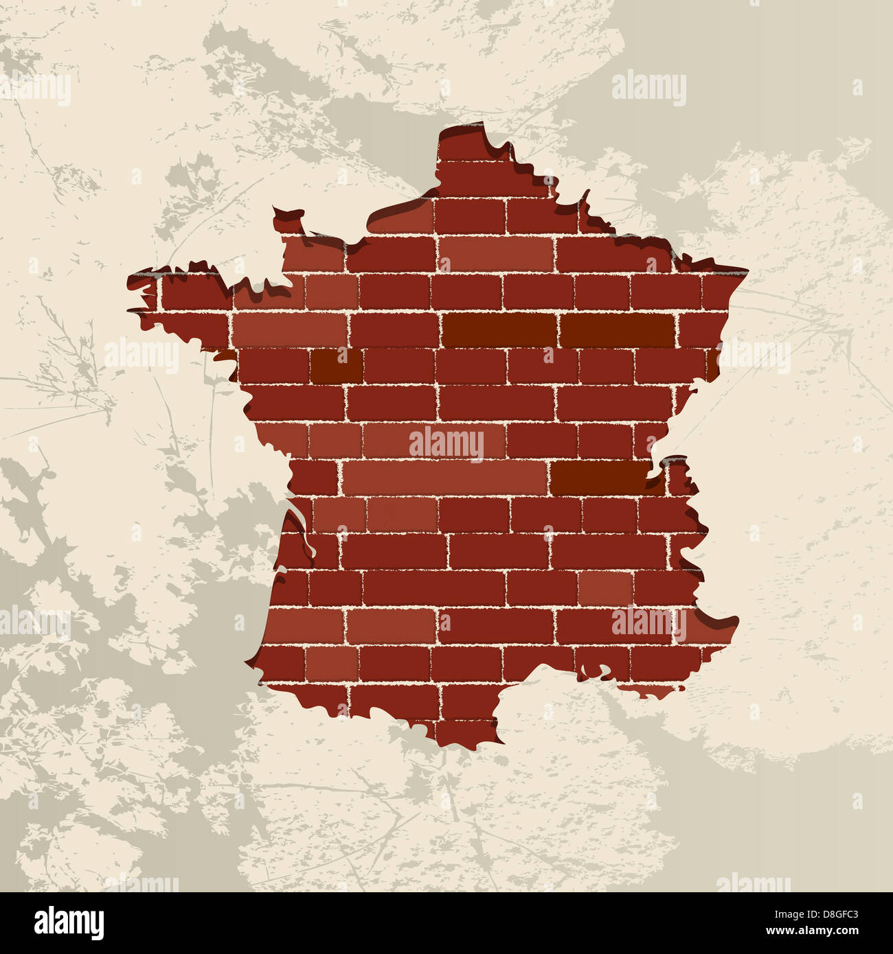 France wall map Stock Photo - Alamy