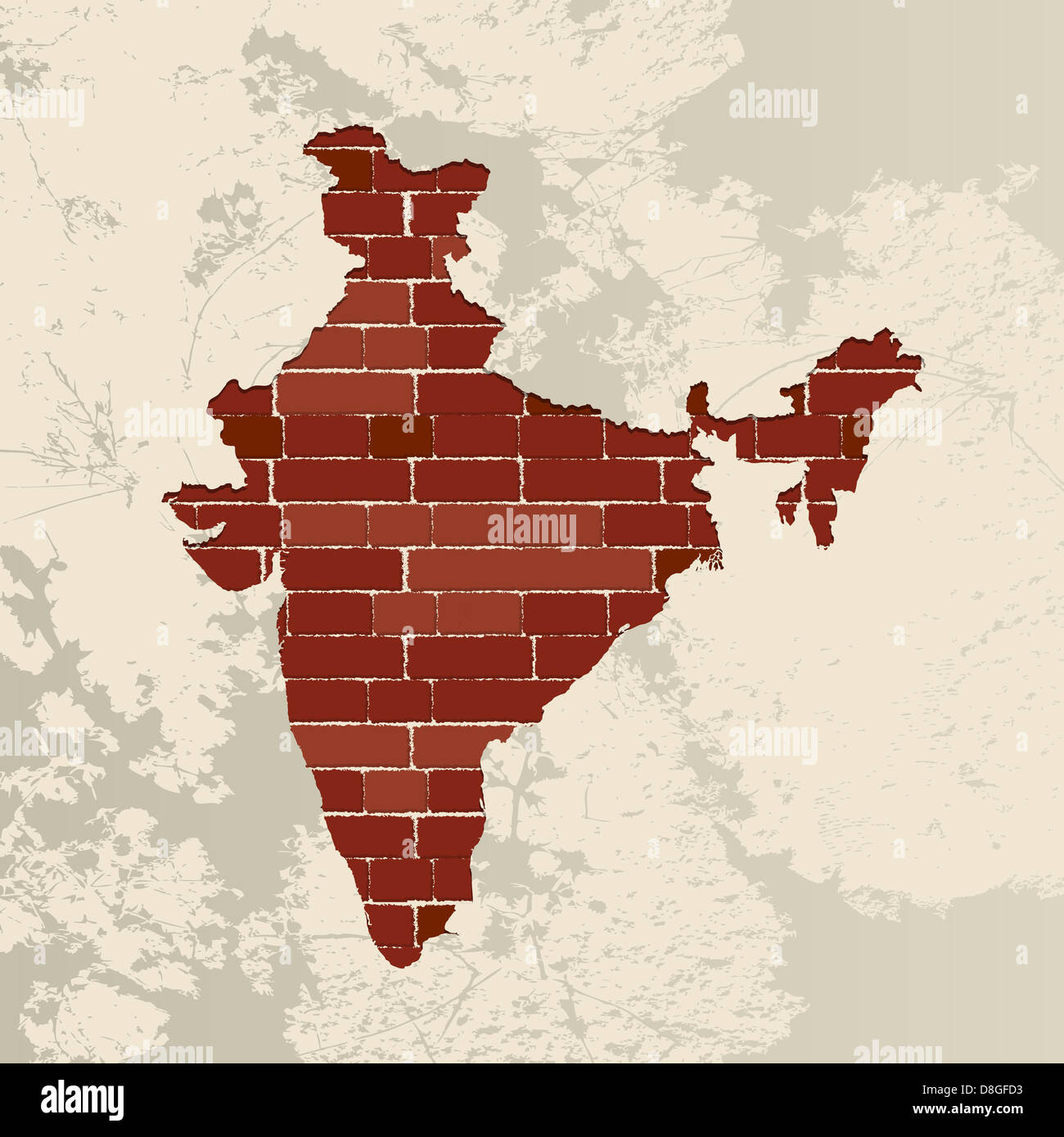 India wall map Stock Photo - Alamy