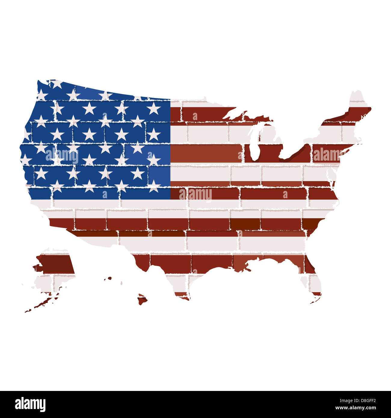 Usa wall map Cut Out Stock Images & Pictures - Alamy
