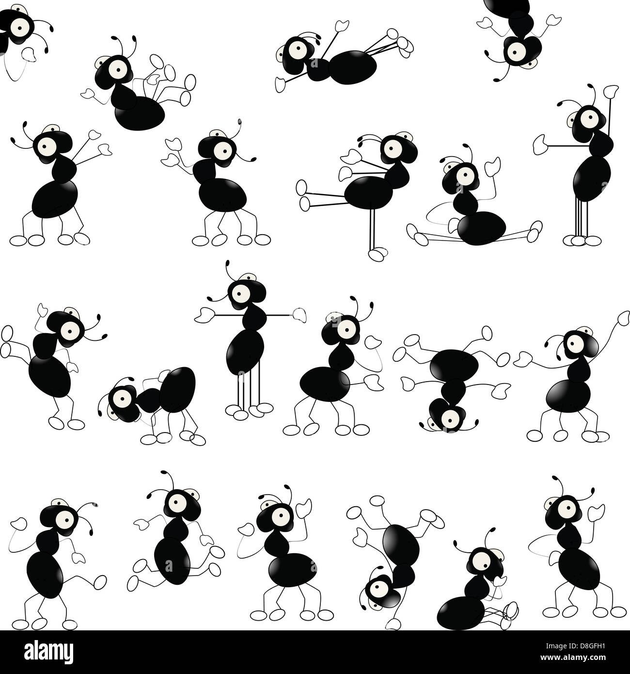 Dancing ants pattern Stock Photo - Alamy