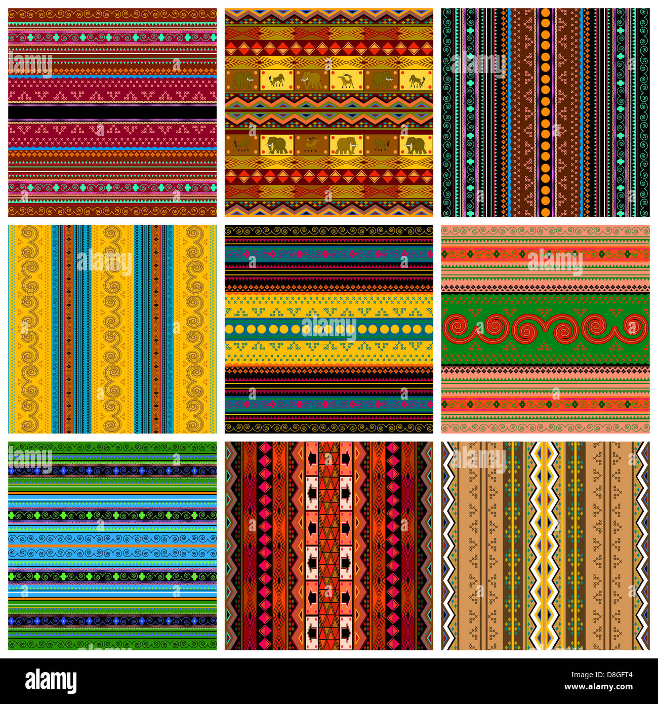 Decorative traditional pattern set Stock Photo - Alamy