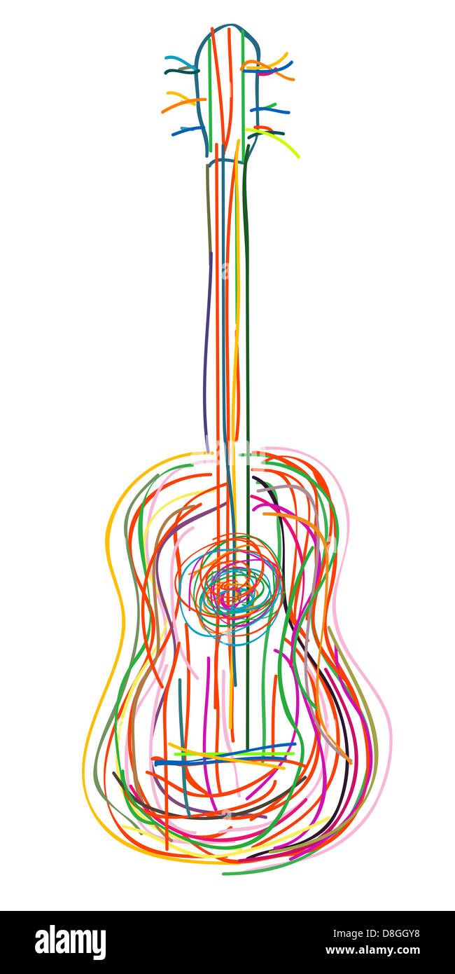 Stylized acoustic guitar Stock Photo - Alamy