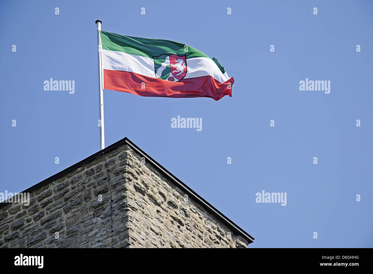 Flag of North Rhine-Westphalia Stock Photo - Alamy